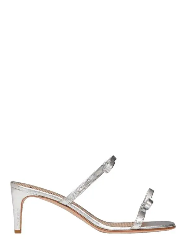 Red Valentino Silver Bow Embellished Sandals - Gray