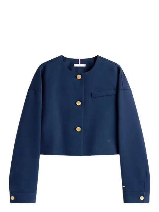 Tommy Hilfiger Cropped Welt-pocket Jacket - Dark Blue
