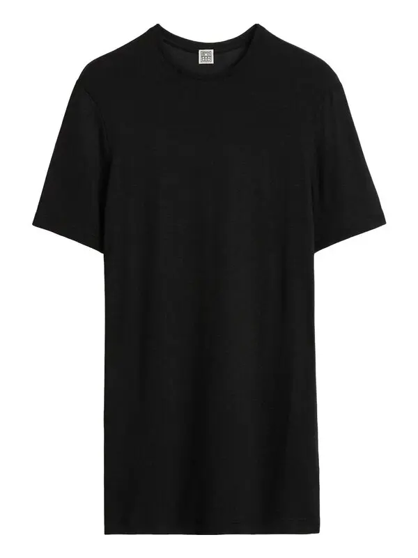 TOTEME Round Neck Short Sleeve T-shirt - Black