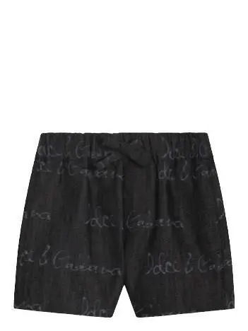 Dolce & Gabbana Printed Elasticated Waist Shorts - Black