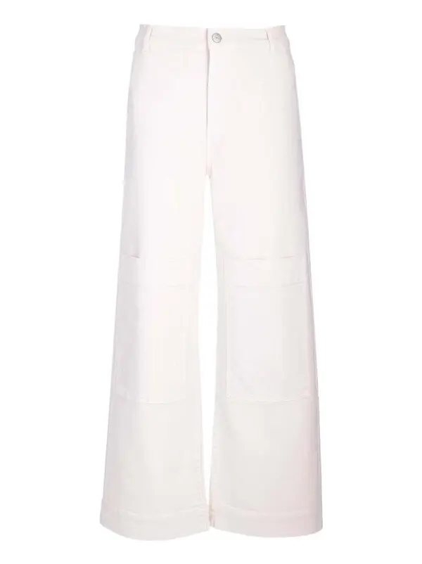 P.a.r.o.s.h High-waisted Wide-leg Trousers With Multiple Pockets - White