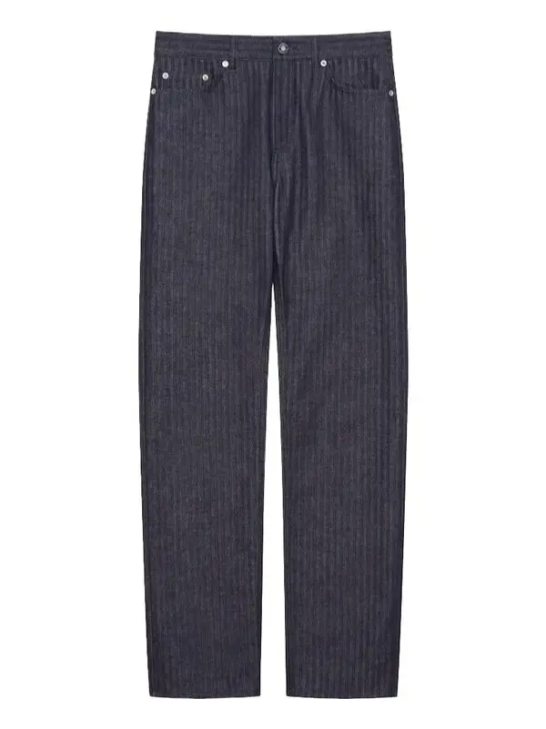 Givenchy Herringbone Straight Leg Trousers - Deep Navy Blue