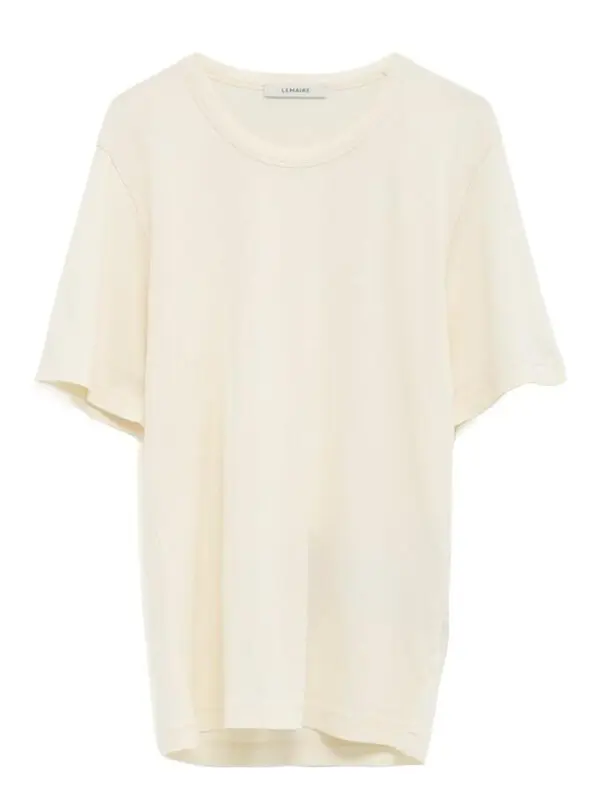 LEMAIRE Short-sleeved Crewneck T-shirt - Light Cream