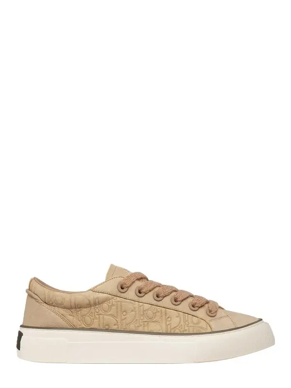 Dior Monogram Lace-up Low-top Sneakers - Beige