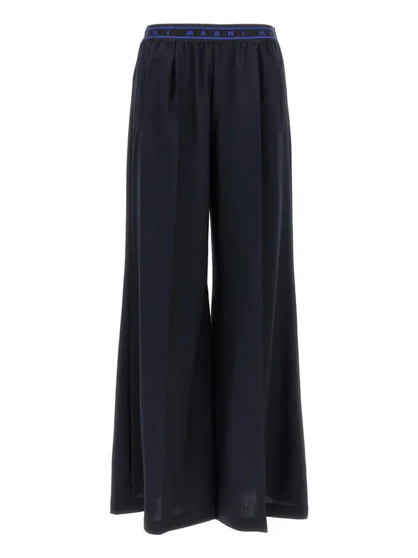 Marni Logo Waist Trousers - Blue