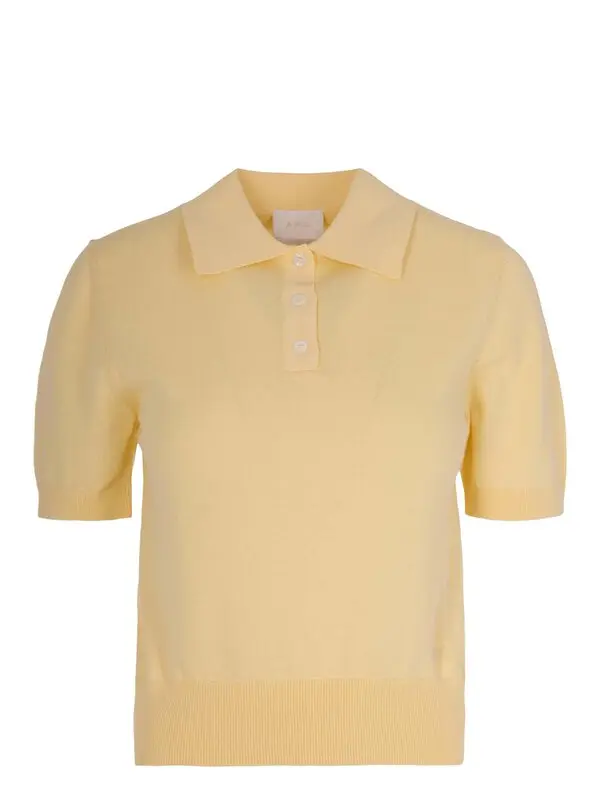 A.p.c. Short Sleeve Knitted Polo Shirt - Nude