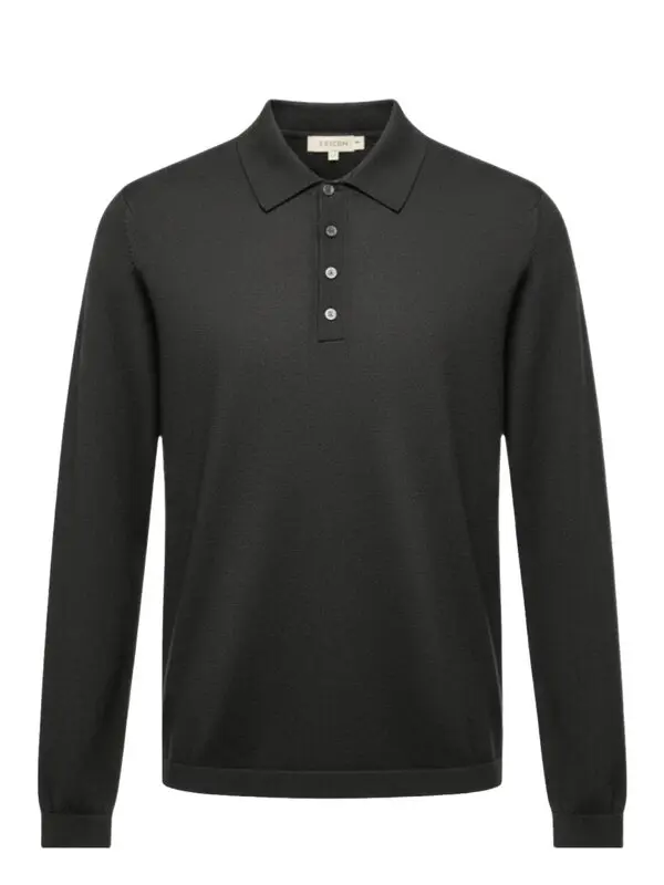 Massimo Alba Long-sleeved Polo Shirt - Black