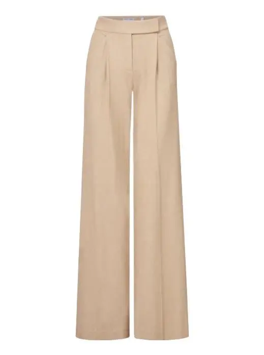 Veronica Beard High-waisted Wide-leg Trousers - Nude