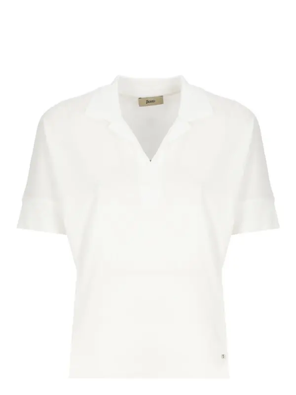 Herno V-neck Fine-knit T-shirt - White