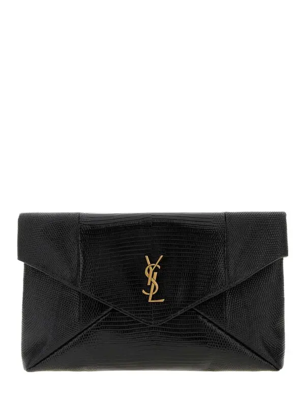 Saint Laurent Busta Foldover Top Pouch - Black