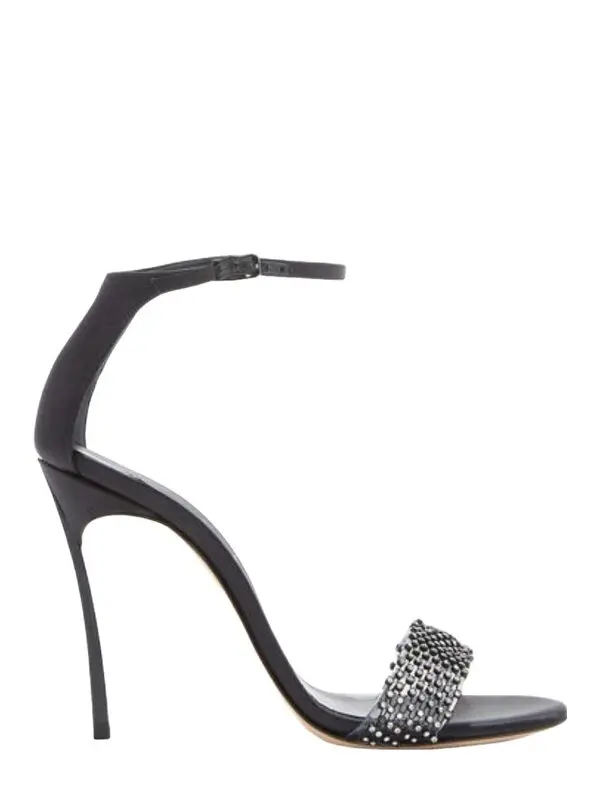 Casadei Blade Twenties Crystal Heeled Sandals - Black
