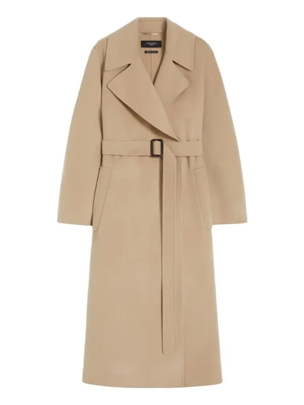 Max Mara Long Sleeve Belted Coat - Brown