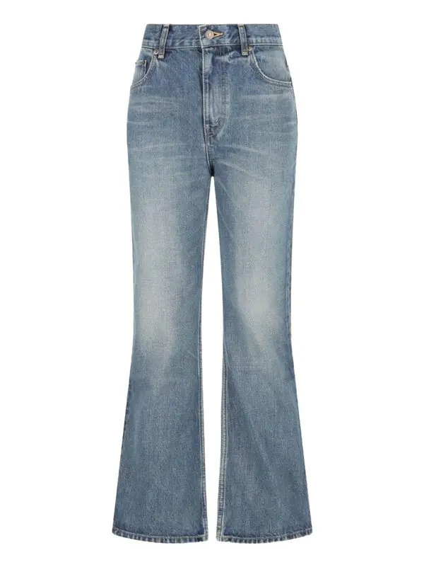 Celine Waistband Denim Trousers - Blue