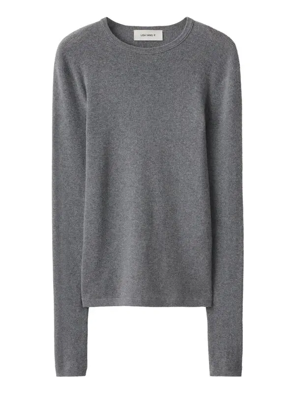 LISA YANG Ribbed Long Sleeve Sweater - Gray