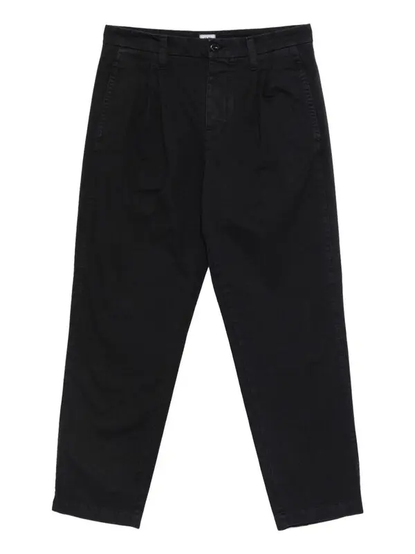 C.P. COMPANY Pleated Cotton Trousers - Black