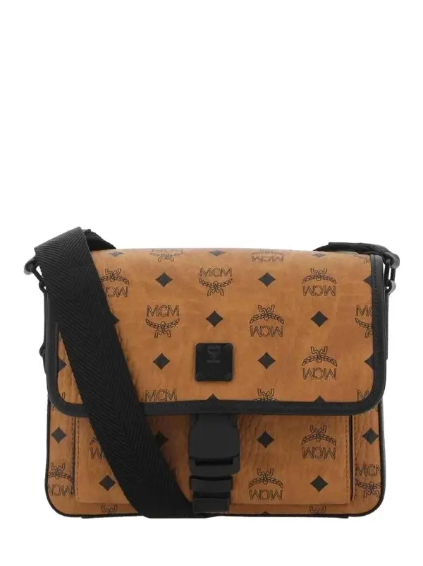 Mcm Klassik Logo Patch Small Messenger Bag - Brown