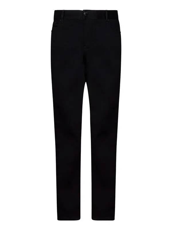 Emporio Armani Button Detailed Skinny Jeans - Black