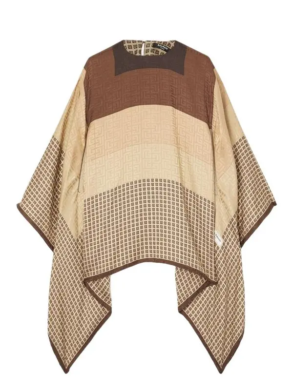 Balmain Printed Cape - Nude
