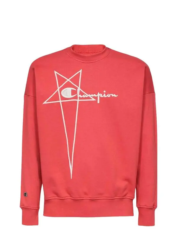 Rick Owens Logo Embroidered Crewneck Sweatshirt - Red