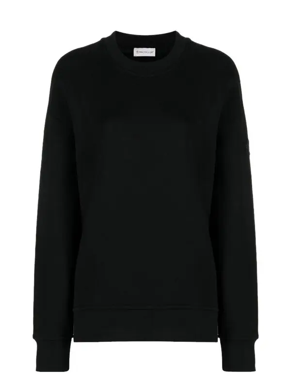 Moncler Logo Print Crewneck Sweatshirt - Black