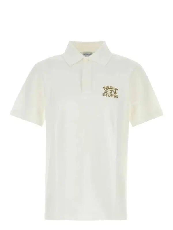 Burberry Logo Embroidered Polo Shirt - White