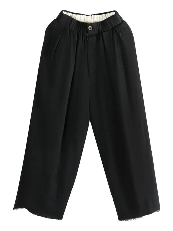 UMA WANG Elasticated Waist Casual Pants - Black
