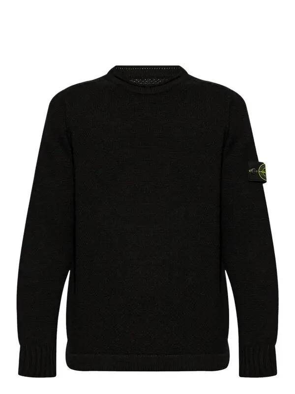 Stone Island Compass Badge Wool Jumper - Black