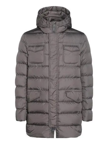 Herno Hooded Quilted Down Coat - Gray