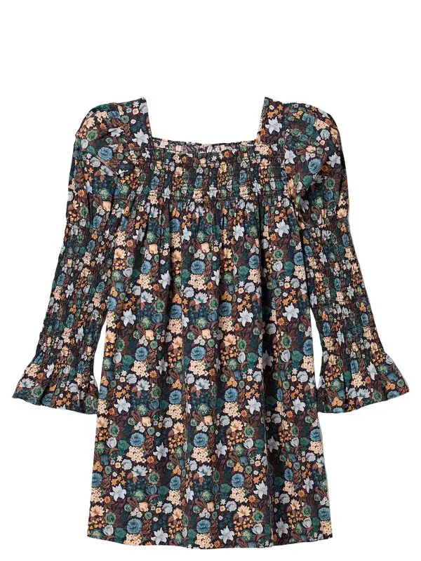 DÔEN Floral Print Square Neck Mini Dress - Multicolor