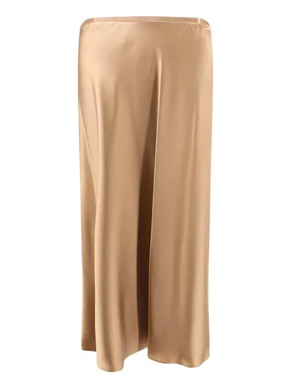 Max Mara Carnet Satin Midi Skirt - Nude