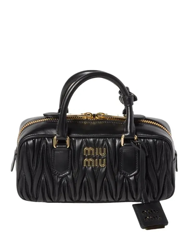 Miu Miu Matelassé Zipped Handbag - Black