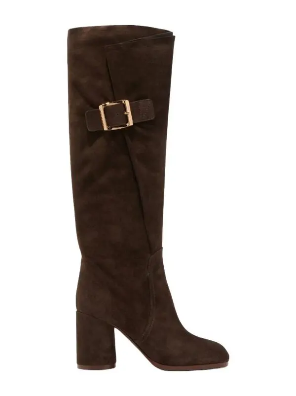 Casadei Cleo Buckle Knee-high Boots - Black
