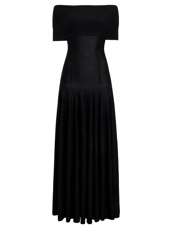 Khaite Ava Off-the-shoulder Dress - Black