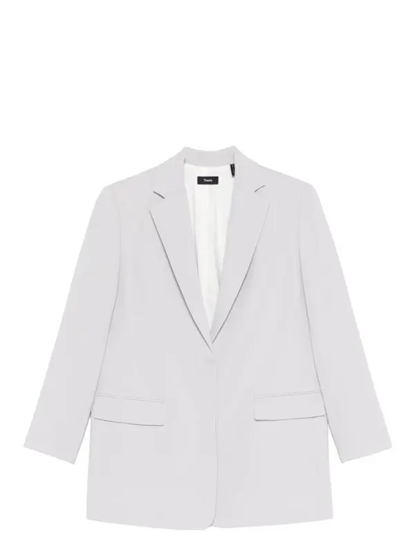 Theory Single-breasted Crepe Blazer - White
