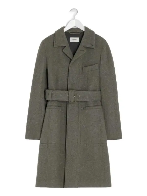 LEMAIRE Belted Tailored Coat - Deep Khaki