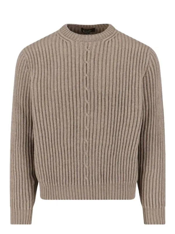 Loro Piana Plane Tree Ribbed Crewneck Jumper - Brown
