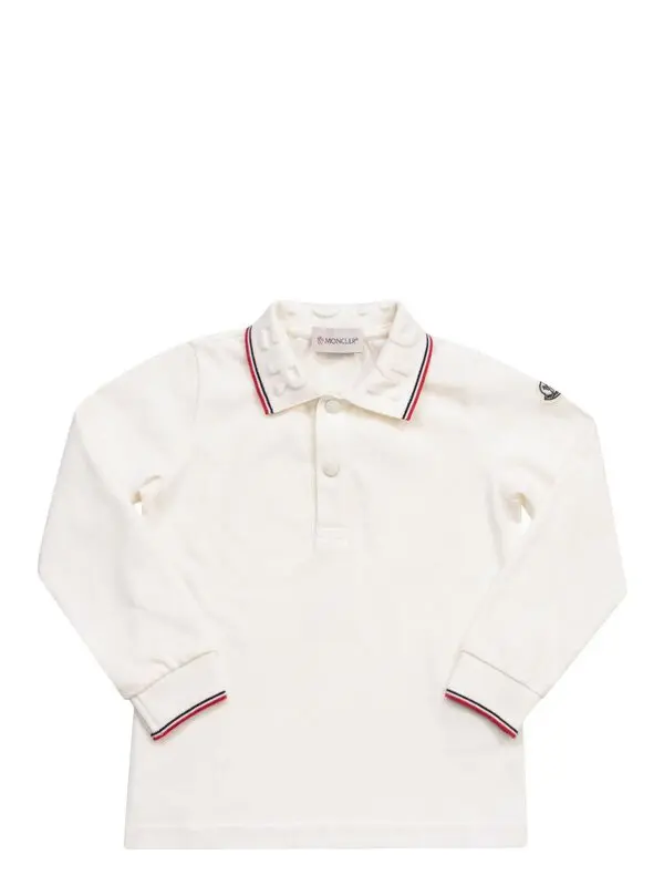 Moncler Long-sleeved Polo Shirt With Button Detail - White