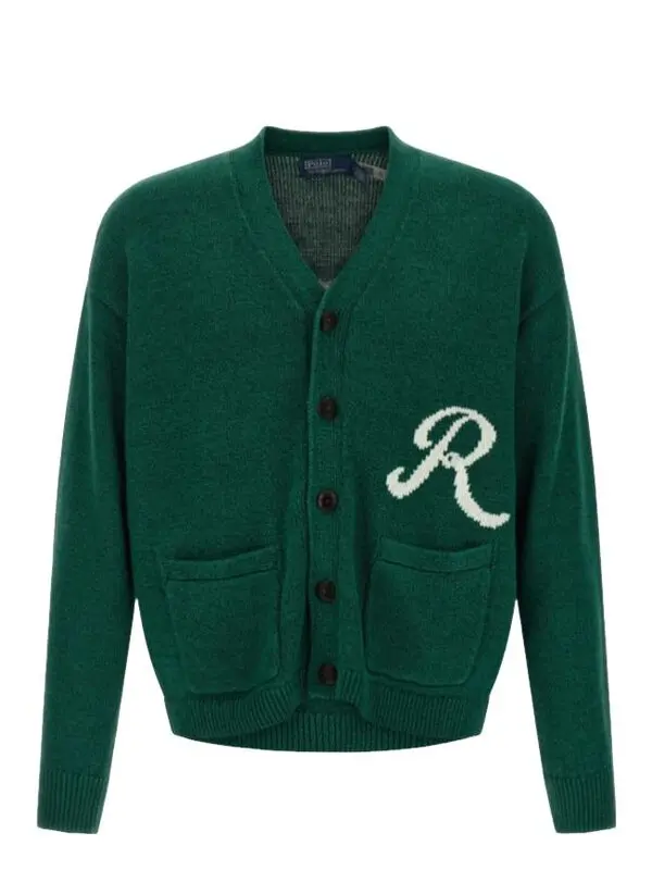 Polo Ralph Lauren V-neck Button-fastening Cardigan With Logo Detailing - Green