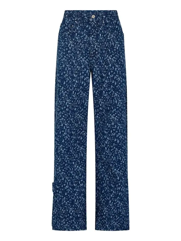 Rabanne Speckled Wide Leg Jeans - Blue