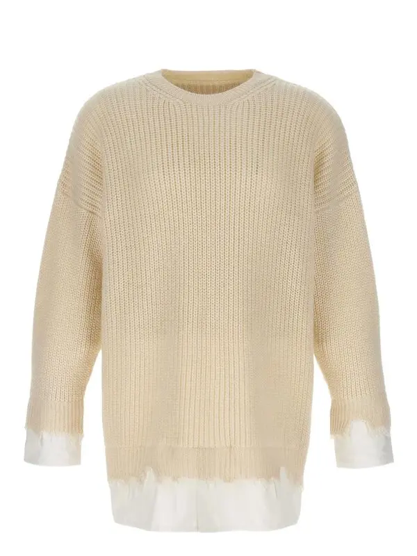 MAISON MARGIELA Distressed Knitted Jumper - Nude