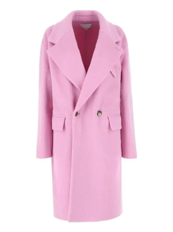 Bottega Veneta Double Breasted Coat - Pink