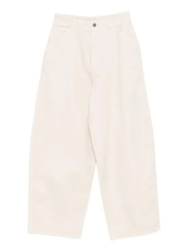LEMAIRE Wide-leg Cotton Trousers - Off-white