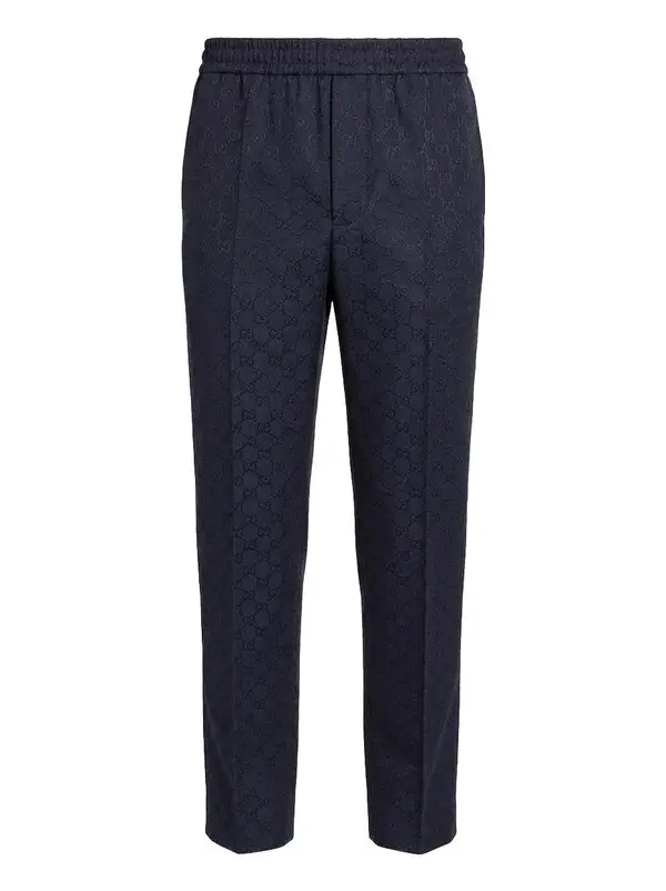 Gucci Gg Monogram Jogging Pants - Black