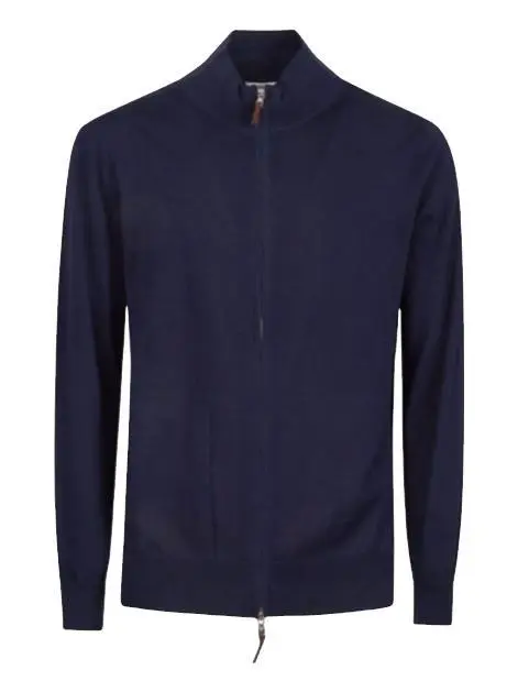 BALLANTYNE Zip-up Cardigan - Navy