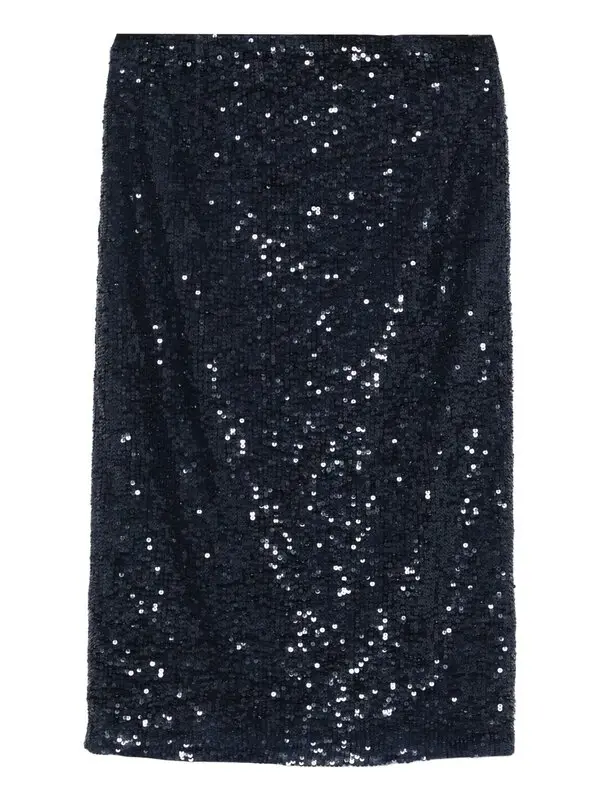 P.a.r.o.s.h Sequin Embellished Mini Skirt - Oxford Blue