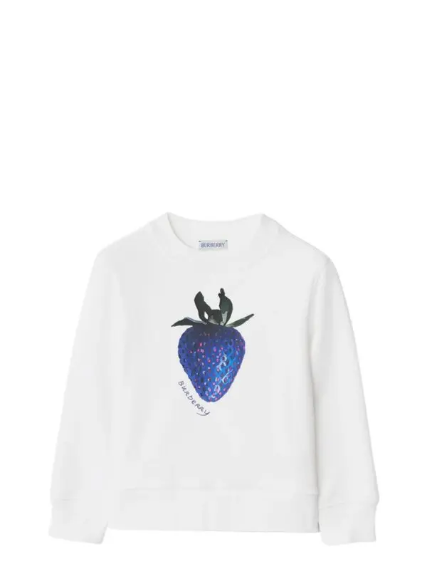 Burberry Strawberry Print Cotton Sweatshirt - White
