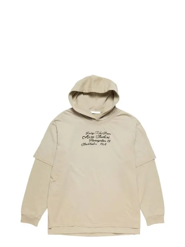 Acne Studios Layered Hooded Sweatshirt - Nude