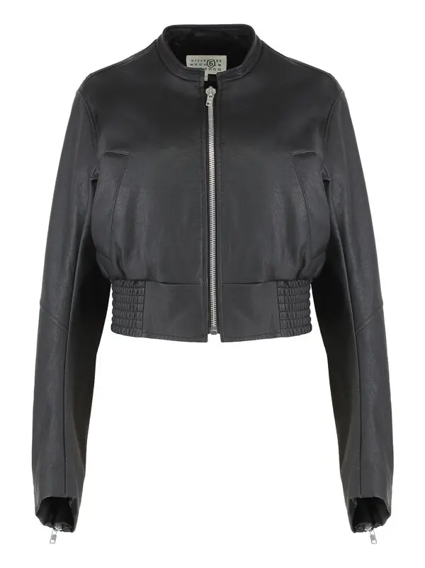 MAISON MARGIELA Cropped Bomber Jacket - Black