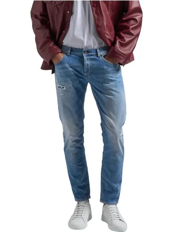 DONDUP Belt Loops Jeans With Welt Pockets - Medium Blue