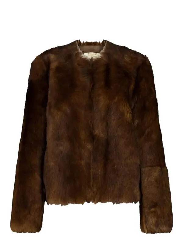 Zimmermann Long Sleeve Shearling Leather Jacket - Brown